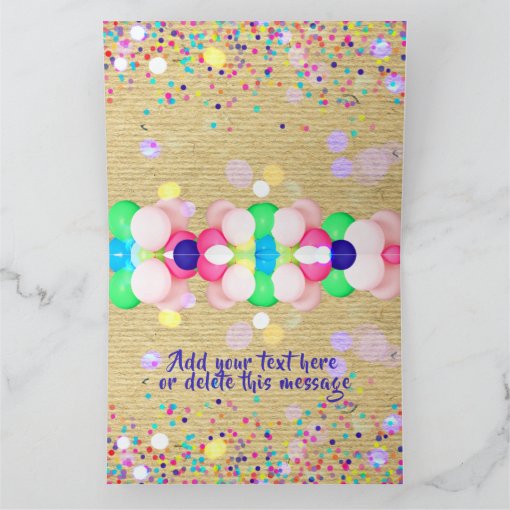 Colorful Confetti And Balloons Happy Birthday Card | Zazzle