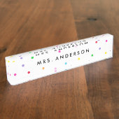Colorful Confetti Desk Name Plate | Zazzle