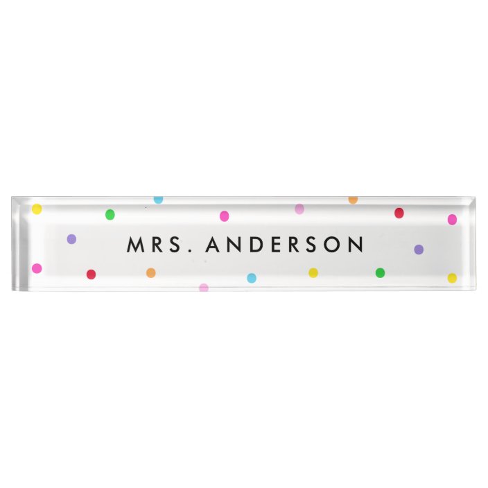 Colorful Confetti Desk Name Plate | Zazzle.com