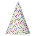 Colorful Confetti Happy Birthday Party Hat | Zazzle