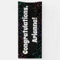 Colorful Confetti on Black Congratulations Banner | Zazzle