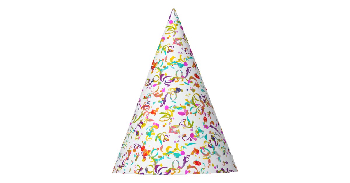 Colorful Confetti Toss Artwork Party Hat | Zazzle