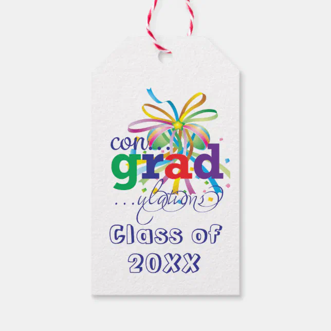 Colorful Congratulations Graduate Gift Tag | Zazzle