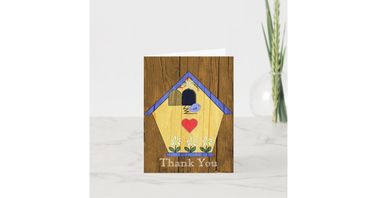 Colorful Coo Coo Bird House Thank You | Zazzle