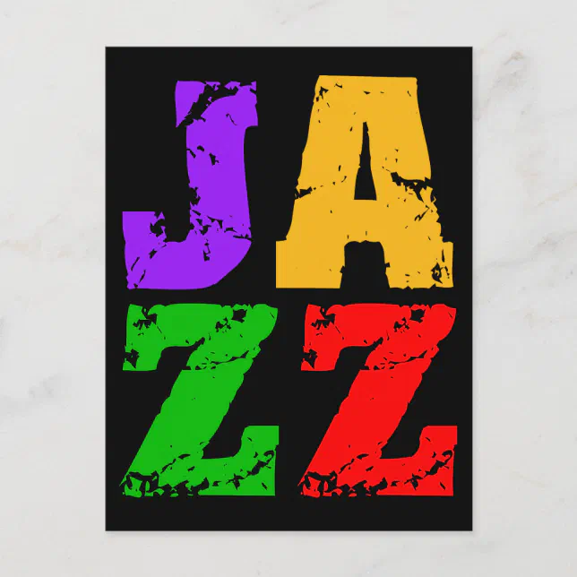 Colorful cool jazz postcard | Zazzle