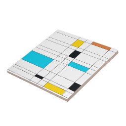 Colorful, cool, trendy, modern illustration art ceramic tile | Zazzle