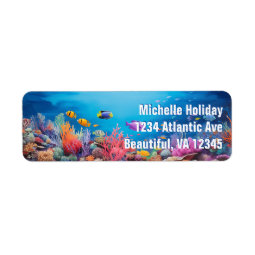 Colorful Coral Reef Tropical Fish Beach Address Label | Zazzle