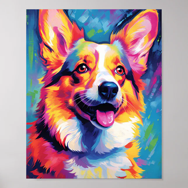 Colorful Corgi Poster | Zazzle