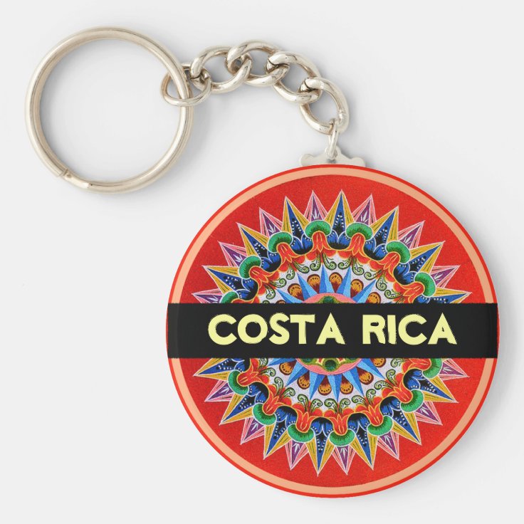 Colorful Costa Rica Keychain | Zazzle