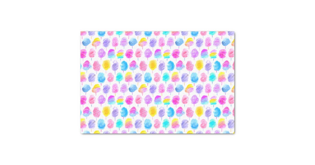Colorful Cotton Candy Watercolor Pattern Tissue Paper | Zazzle