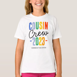Colorful Cousin Crew Family Vacation T-Shirt | Zazzle