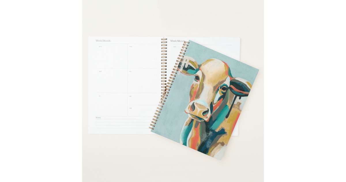 Colorful Cow Planner | Zazzle