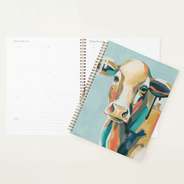 Colorful Cow Planner | Zazzle