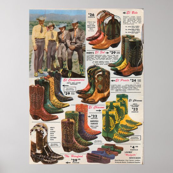 Colorful Cowboy Boots Posters & Photo Prints | Zazzle