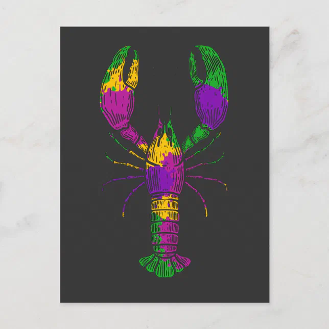Colorful Crawfish Art Seafood Foodie Postcard | Zazzle