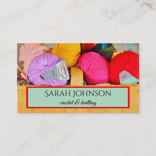 Colorful Crochet and Knitting Wool Business Card | Zazzle.com
