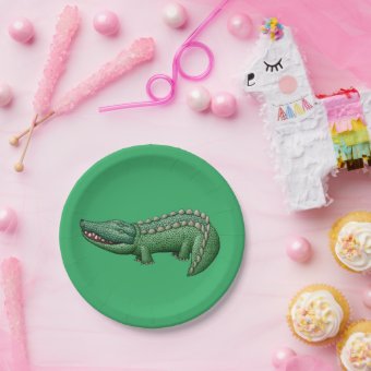 Colorful Crocodile Paper Plate | Zazzle
