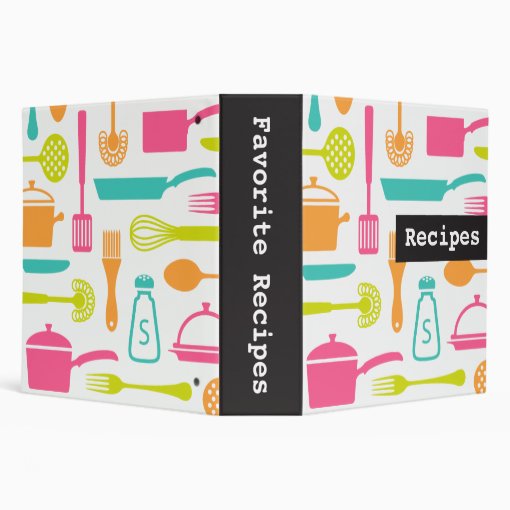 Colorful custom kitchen recipe binder / organizer | Zazzle