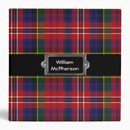 Colorful Custom MacPherson Tartan Plaid Binder | Zazzle.com