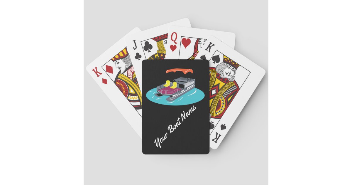 Colorful Custom Pontoon Boat Playing Cards | Zazzle