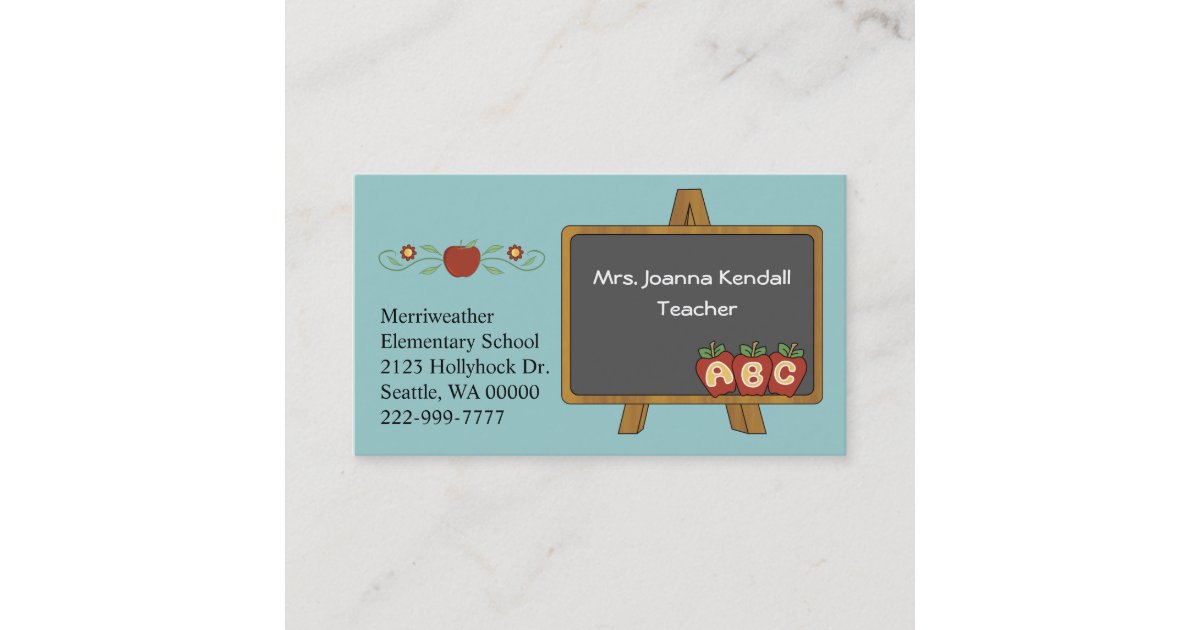 Colorful Custom Teacher's Business Card | Zazzle