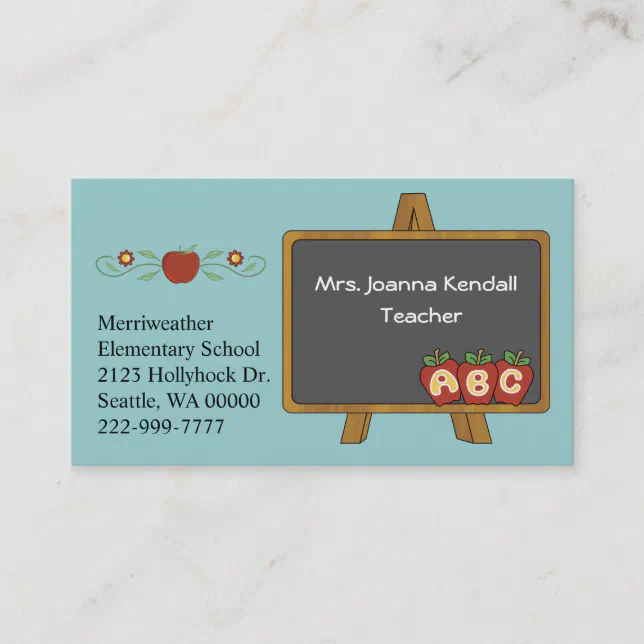 Colorful Custom Teacher's Business Card | Zazzle