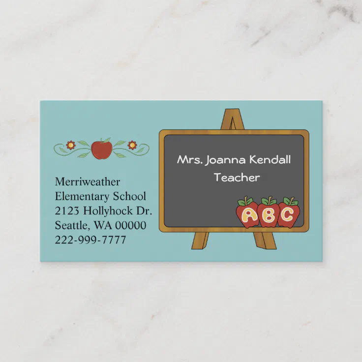 Colorful Custom Teacher's Business Card | Zazzle