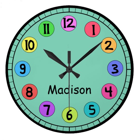 Colorful Customizable Big Number Clock | Zazzle.com