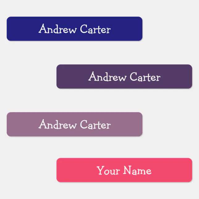 Colorful Customized Kids Iron On name labels | Zazzle