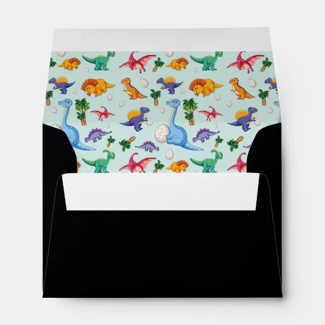 Colorful Cute Dinosaur Pattern Envelope | Zazzle