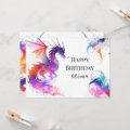 Colorful Cute Dragon Birthday Card | Zazzle