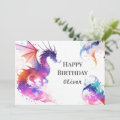 Colorful Cute Dragon Birthday Card | Zazzle