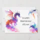 Colorful Cute Dragon Birthday Card | Zazzle