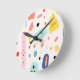 colorful cute elements design round clock | Zazzle
