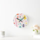 colorful cute elements design round clock | Zazzle