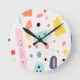 colorful cute elements design round clock | Zazzle