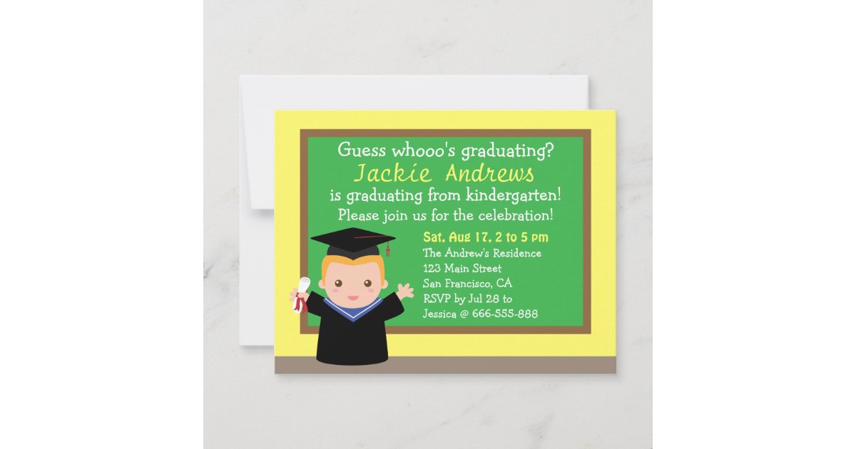 Colorful, Cute Graduation Party, for Kids Invitation | Zazzle
