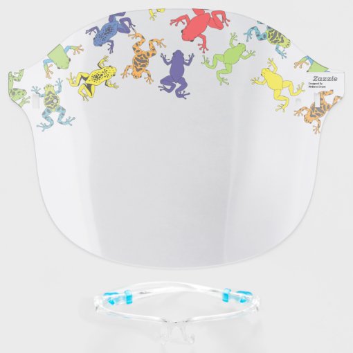 Colorful Cute Tree Frogs Kids Face Shield | Zazzle