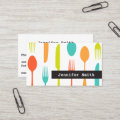 Colorful cutlery catering or chef business card | Zazzle
