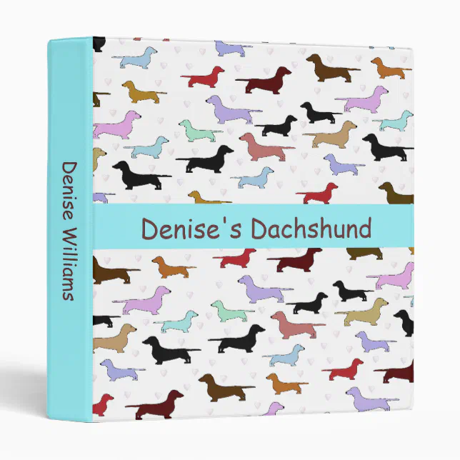 Colorful Dachshund Binder | Zazzle