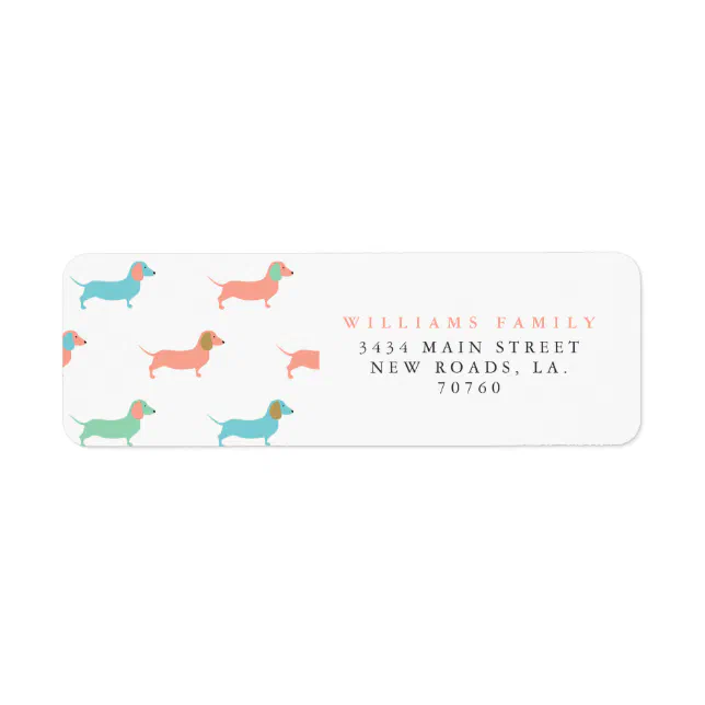 Colorful Dachshund Label | Zazzle