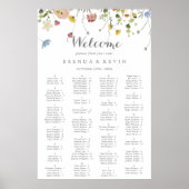 Colorful Dainty Wild Alphabetical Seating Chart | Zazzle