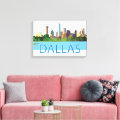 Colorful Dallas Skyline Illustration Canvas Print | Zazzle
