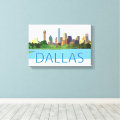 Colorful Dallas Skyline Illustration Canvas Print | Zazzle