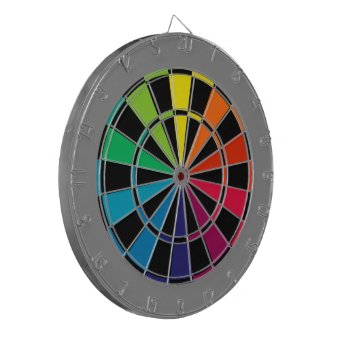 Colorful Dart Board Rainbow with Black Gray | Zazzle