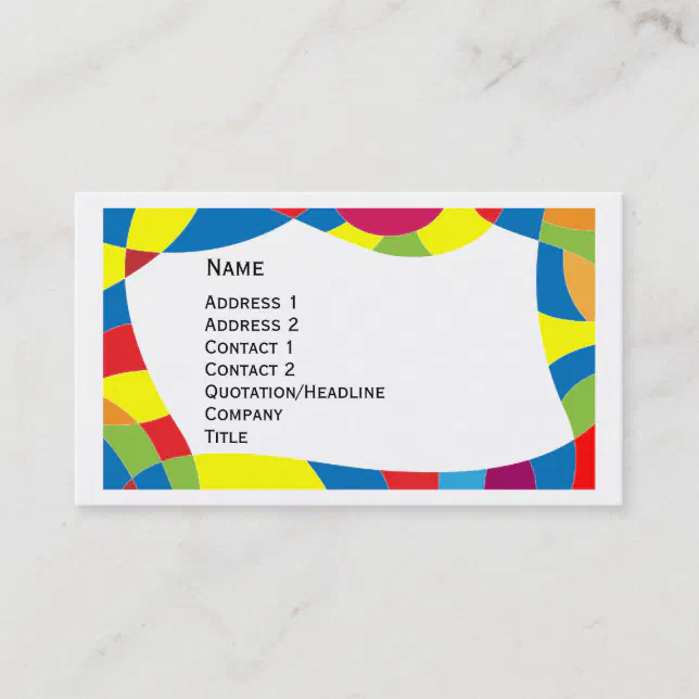 Colorful Design Business Card | Zazzle