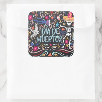 Colorful Dia de los Muertos | Sticker | Zazzle