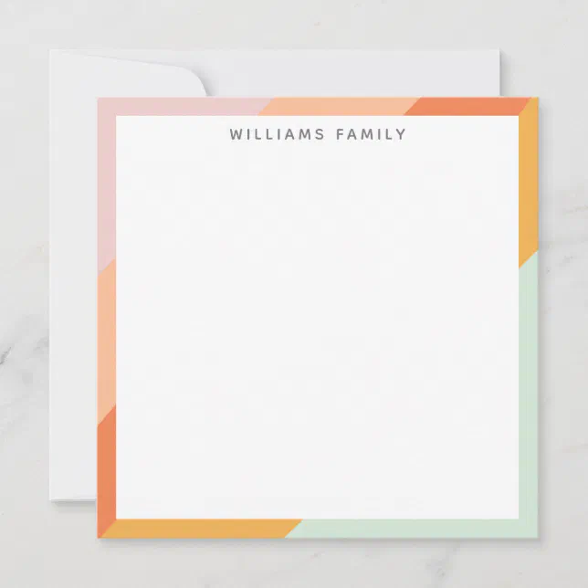 Colorful Diagonal Stripes Retro Sweet Candy Pastel Thank You Card | Zazzle