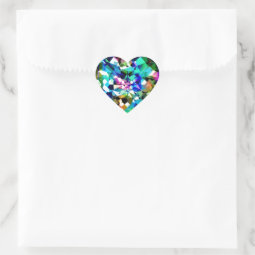 Colorful Diamonds Glitter Heart Sticker | Zazzle