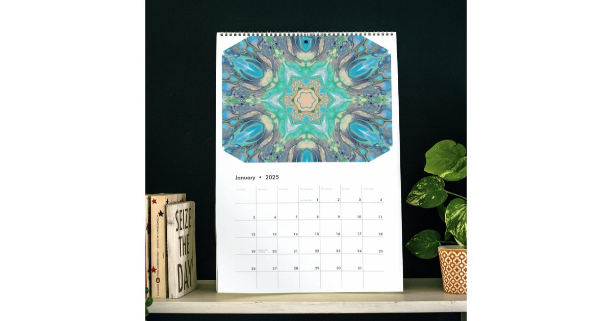 Colorful Digital Abstract Art Calendar Any Year | Zazzle